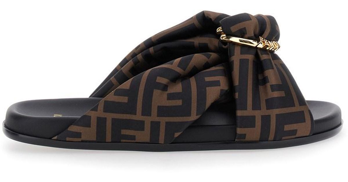 Fendi 'Feel' Slide Sandals With Double Padded Band And Ff Motif in ...