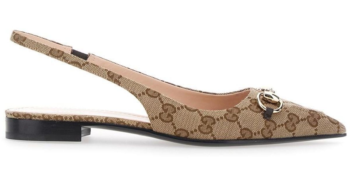 Gucci Erin Flat in Natural | Lyst