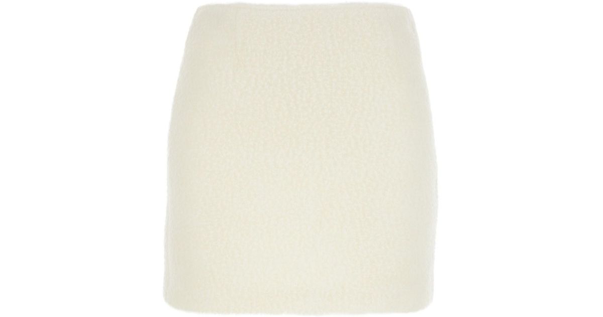 ATELIER EDITION Mini Skirt With Hidden Side Closure in Natural | Lyst