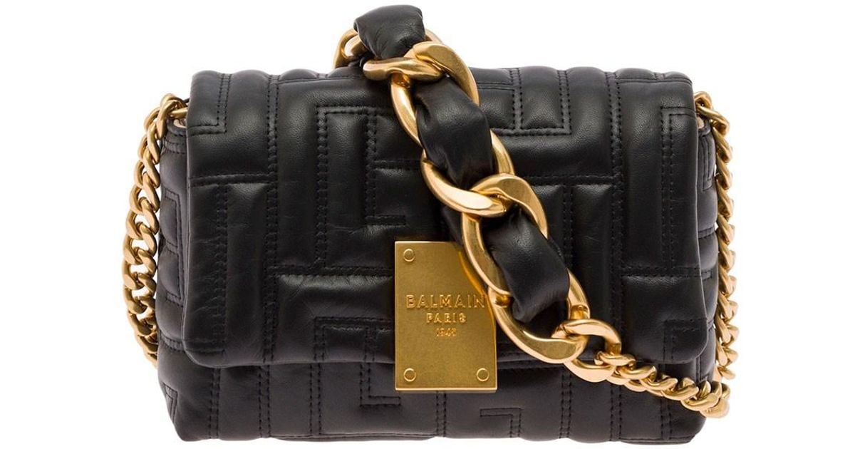 Balmain Mini 1945 Quilted Shoulder Bag Woman in Black - Save 5% | Lyst Balmain Mini 1945 Quilted Shoulder Bag Woman in Black - Save 5% | Lyst