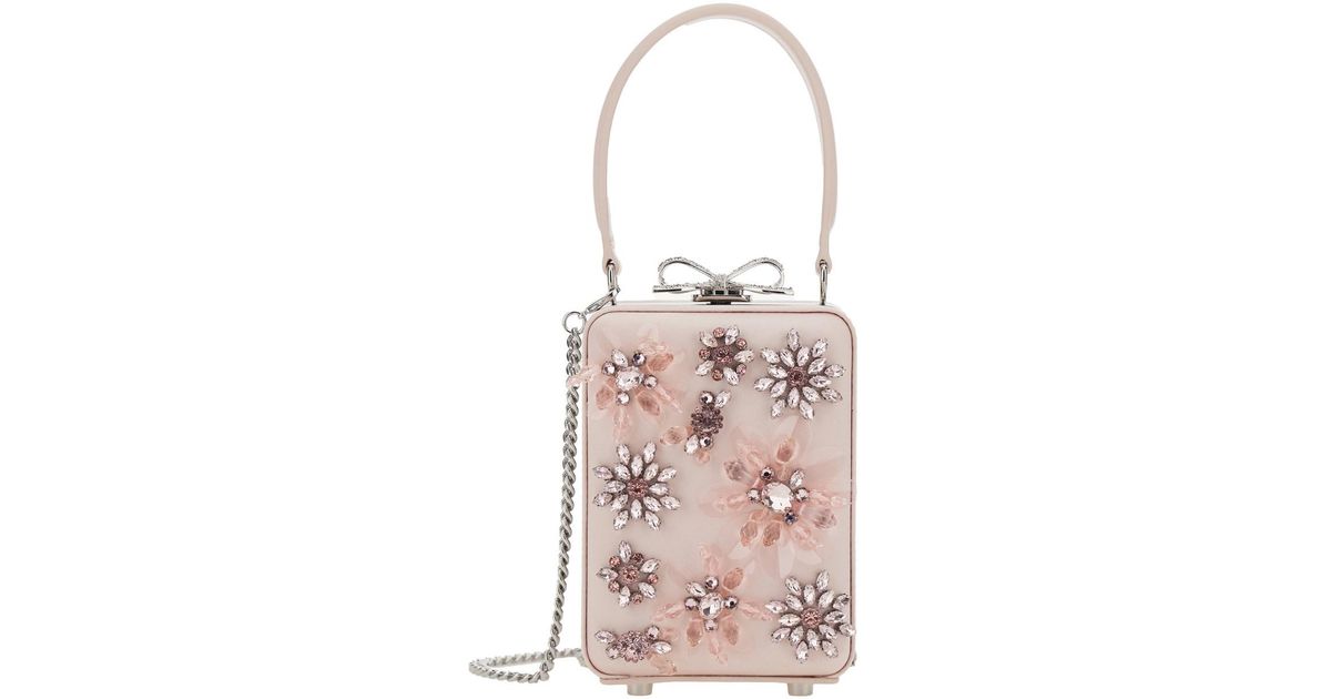 Self-Portrait Clutch Bag With All-Over Floral Details And Metalli in ...