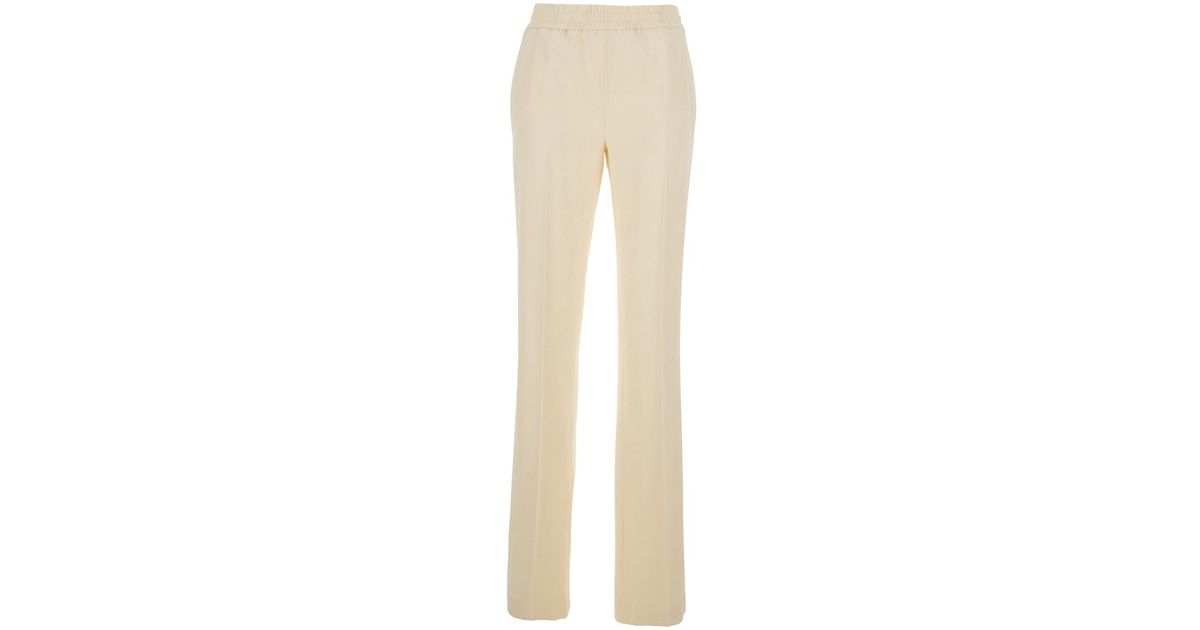 Twinset Pants With Elastic Waist And Logo Plaque On The Front In in ...