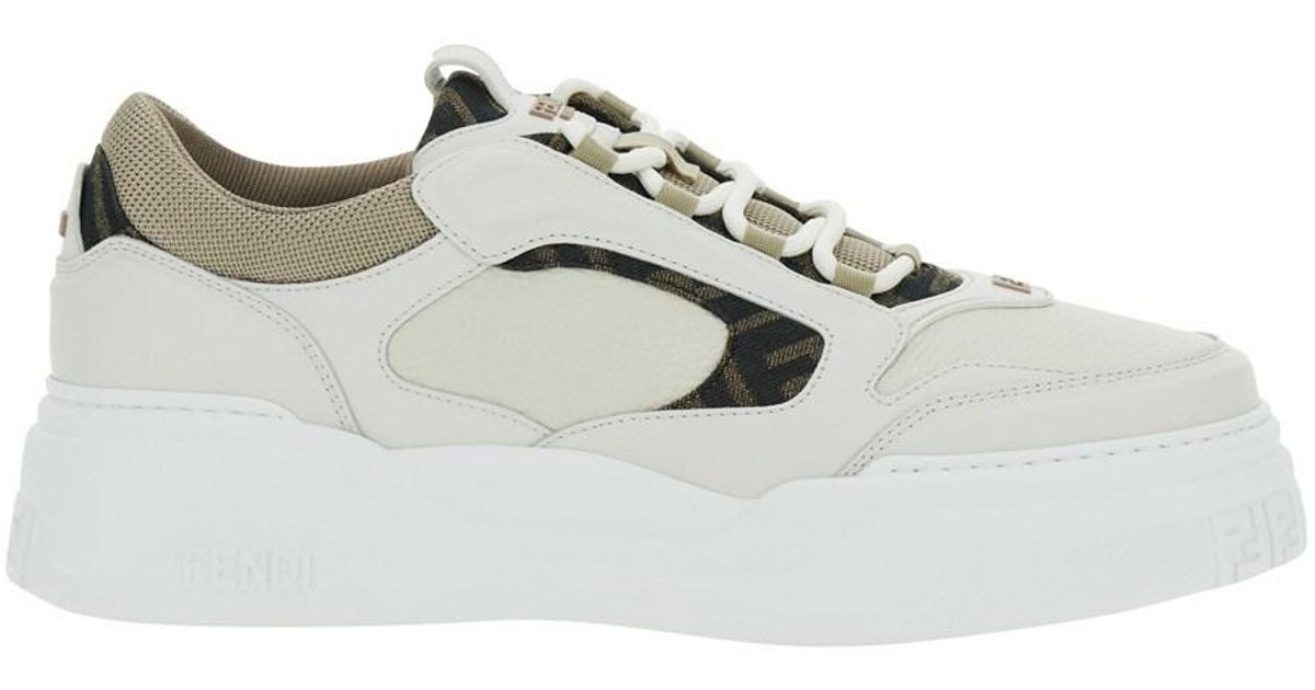 Fendi 'Force' Sneaker With Ff Jacquard Details And Chunky Sole in White ...