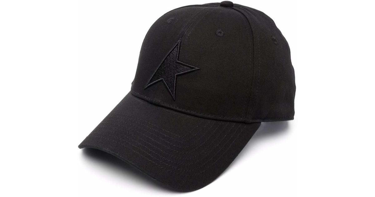 Golden Goose Black Half Star Logo Baseball Cap In Cotton Man for Men ...