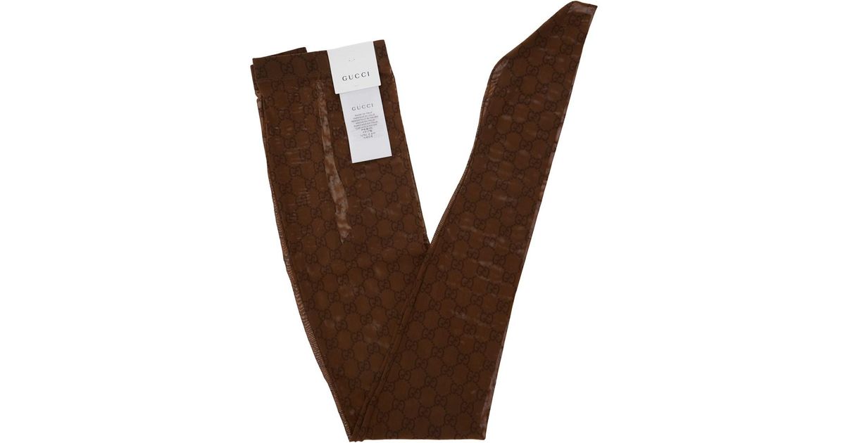Gucci Thights With All-Over Gg Motif in Brown | Lyst