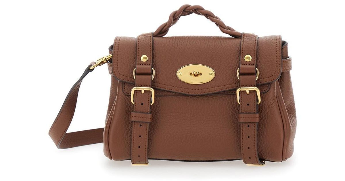 Mulberry 'Alexa Mini' Handbag With Twist Lock in Brown | Lyst UK