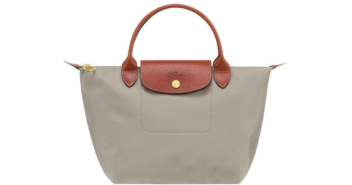 Longchamp 'Le Pliage S' Handbag With Engraved Logo in Grey | Lyst UK