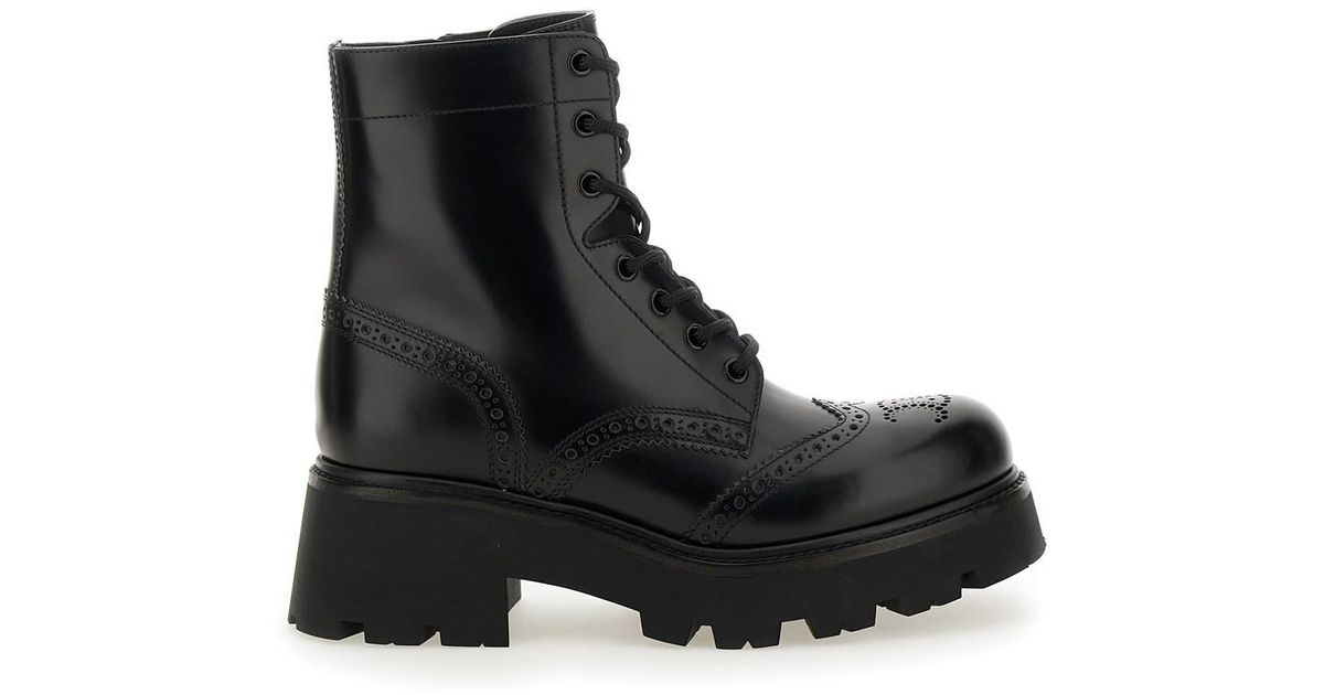 Celine Boots With Engraved Logo On Front in Black | Lyst