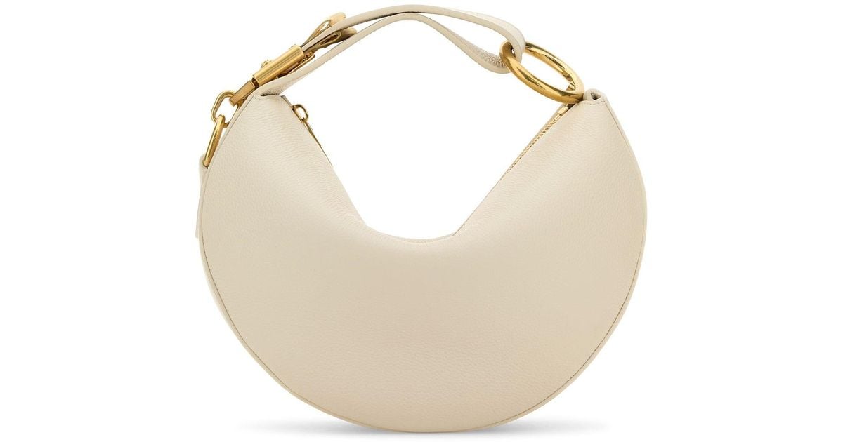 Burberry Ivory Leather Knight Arc Handbag in Natural | Lyst