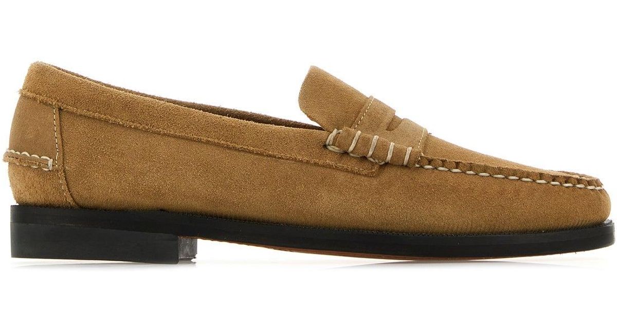 Sebago Camel Suede Dan Flesh Out Loafers in Brown for Men | Lyst