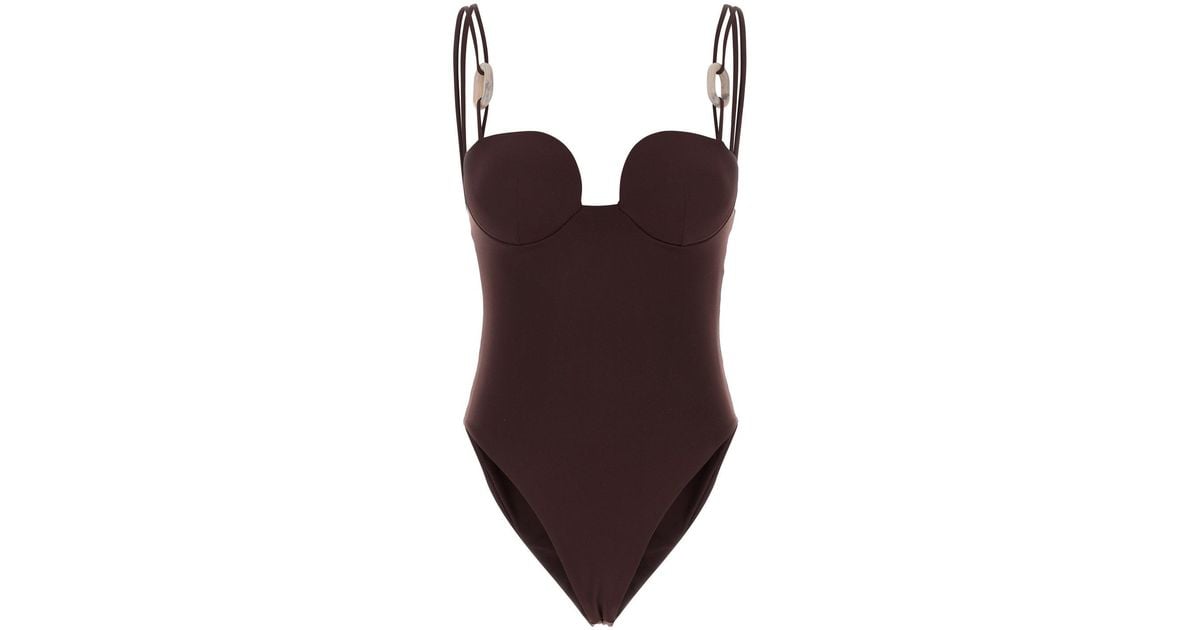 Magda Butrym Burgundy Stretch Nylon Swimsuit in Purple | Lyst UK