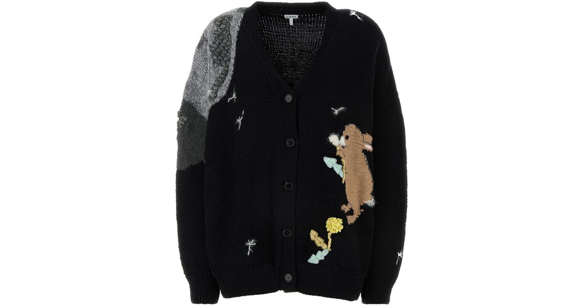 Loewe Cardigan in Black | Lyst