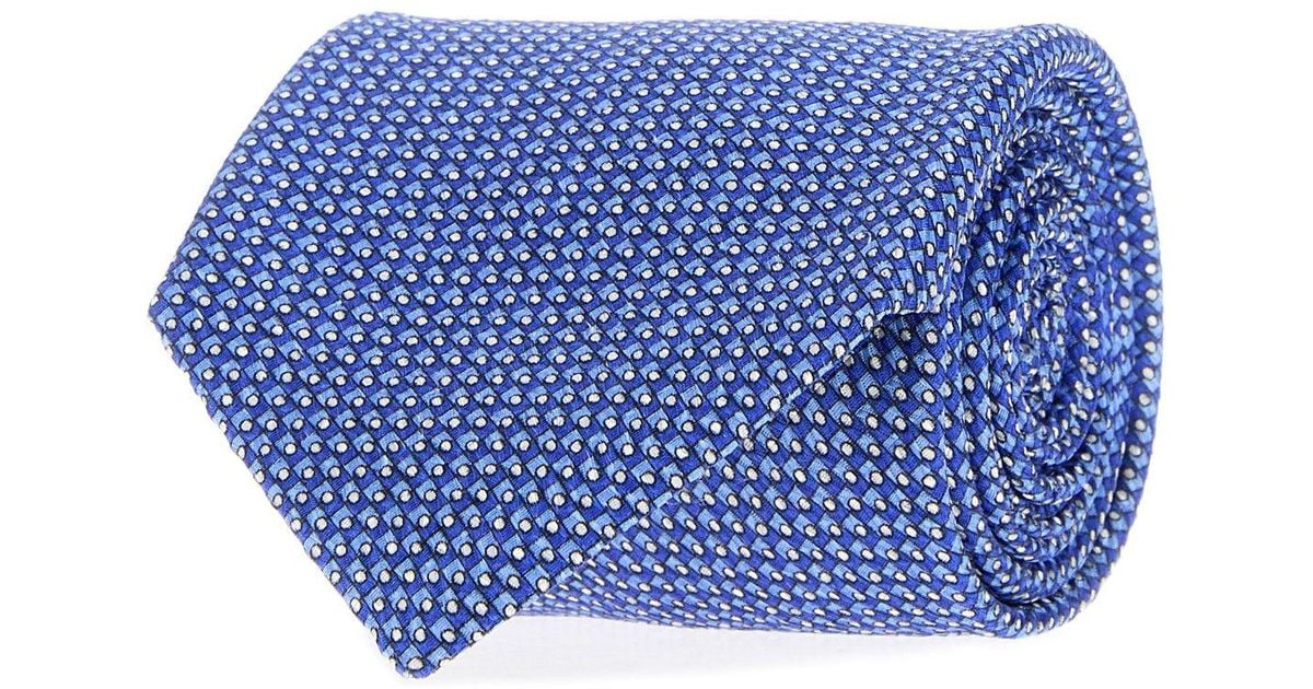 Brioni Embroidered Silk Tie in Blue for Men | Lyst UK