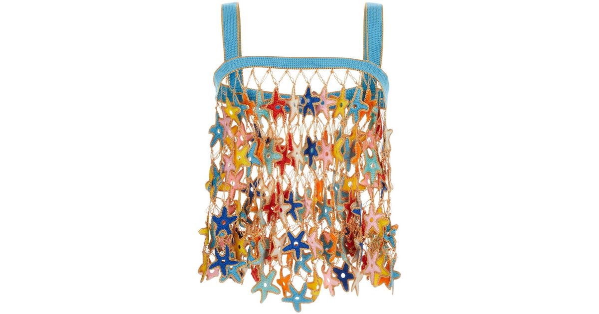 MY BEACHY SIDE Multicolor Crochet Ariana Swingy Star Top in White | Lyst