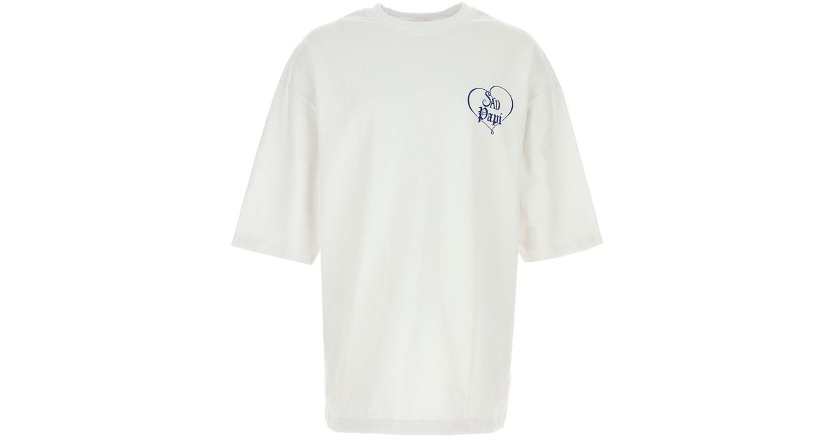 Willy Chavarria White Cotton Precious Sad Papi Oversize T-shirt for Men ...