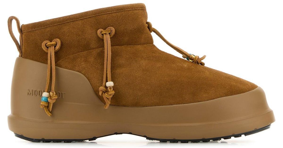 Moon Boot Caramel Suede Luna Low Ankle Boots in Brown for Men | Lyst