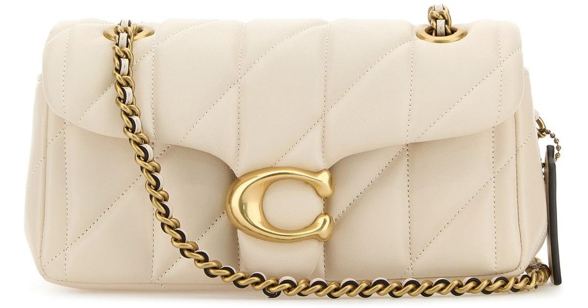 COACH Ivory Leather Tabby 20 Shoulder Bag in Natural | Lyst