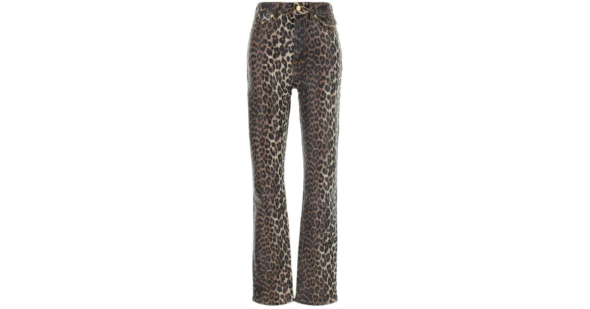 Ganni Foil Print Denim Carri Chain in Gray | Lyst