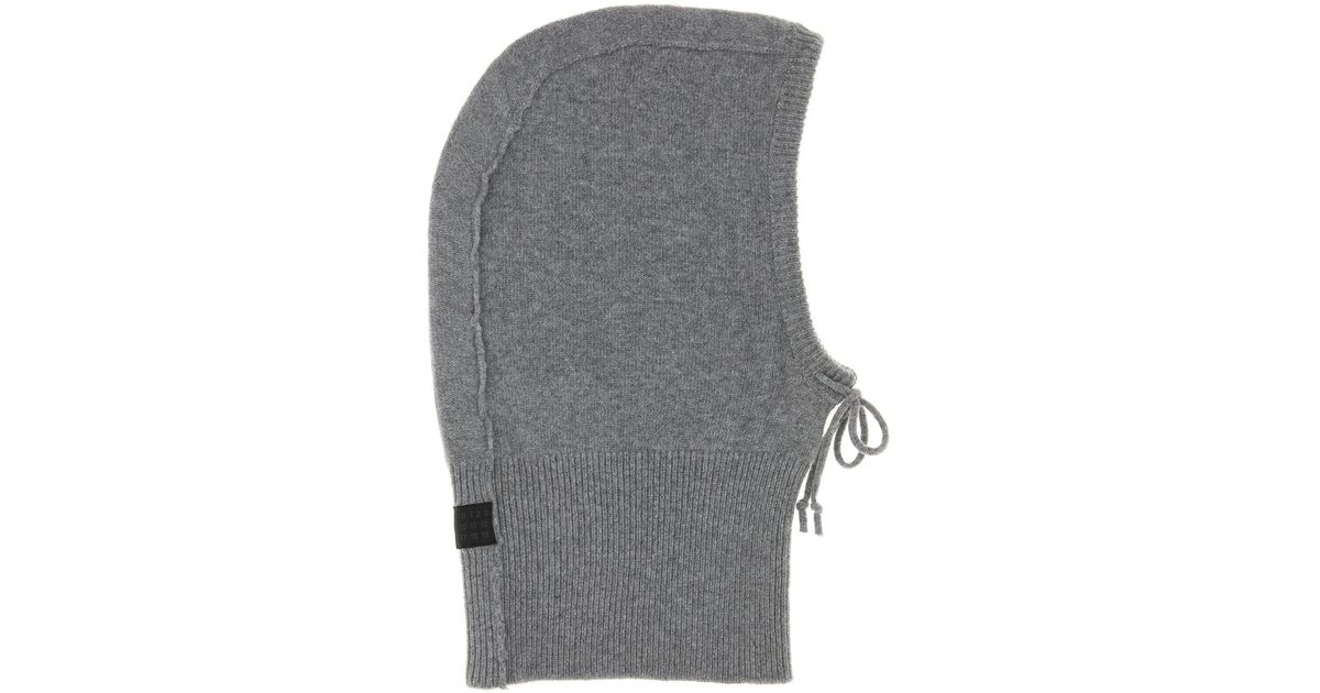 MM6 by Maison Margiela Grey Wool Blend Balaclava in Grey | Lyst UK