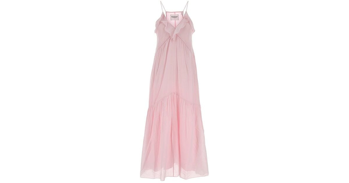 Isabel Marant Pink Cotton Blend Vasma Dress | Lyst UK