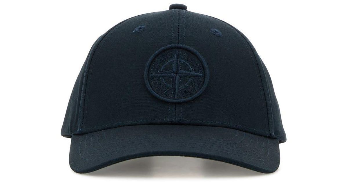 Stone Island Cotton Baseball Cap in Blue for Men | Lyst