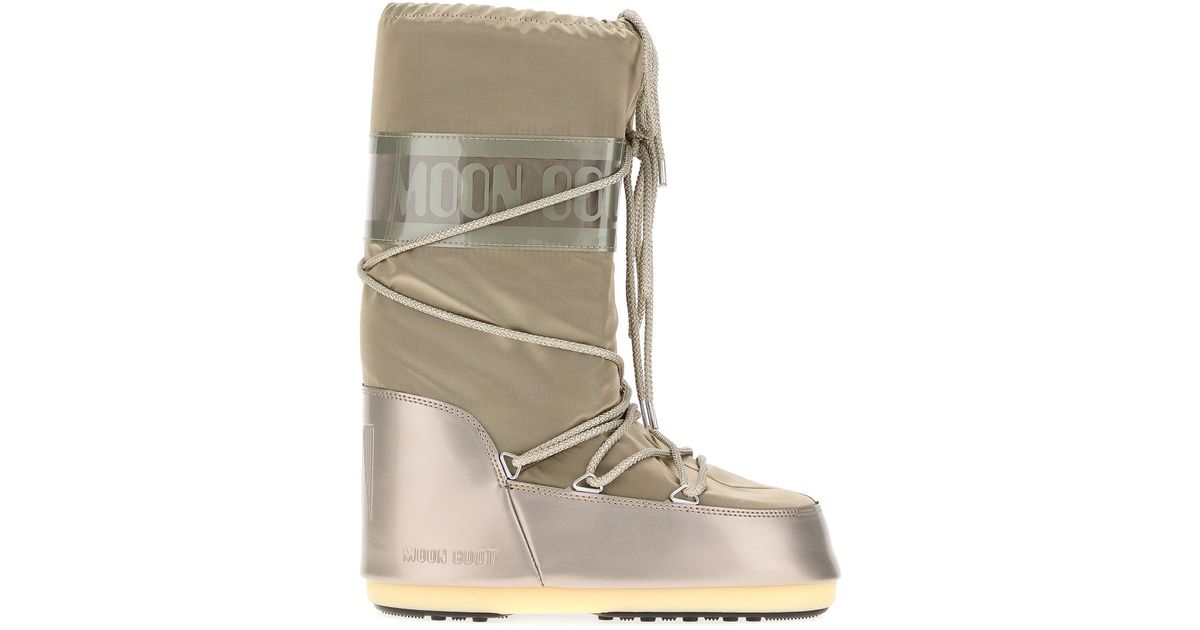 Moon Boot Dove Satin Icon Boots in Natural | Lyst