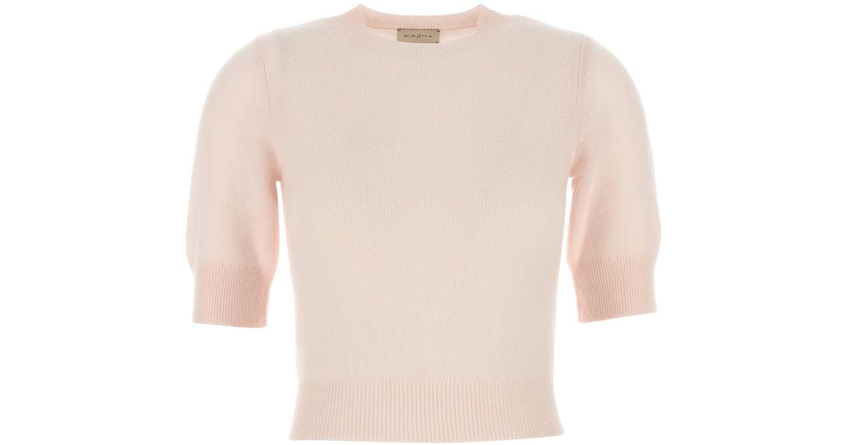 LeKasha Pastel Pink Cashmere Chypre Sweater in White | Lyst UK