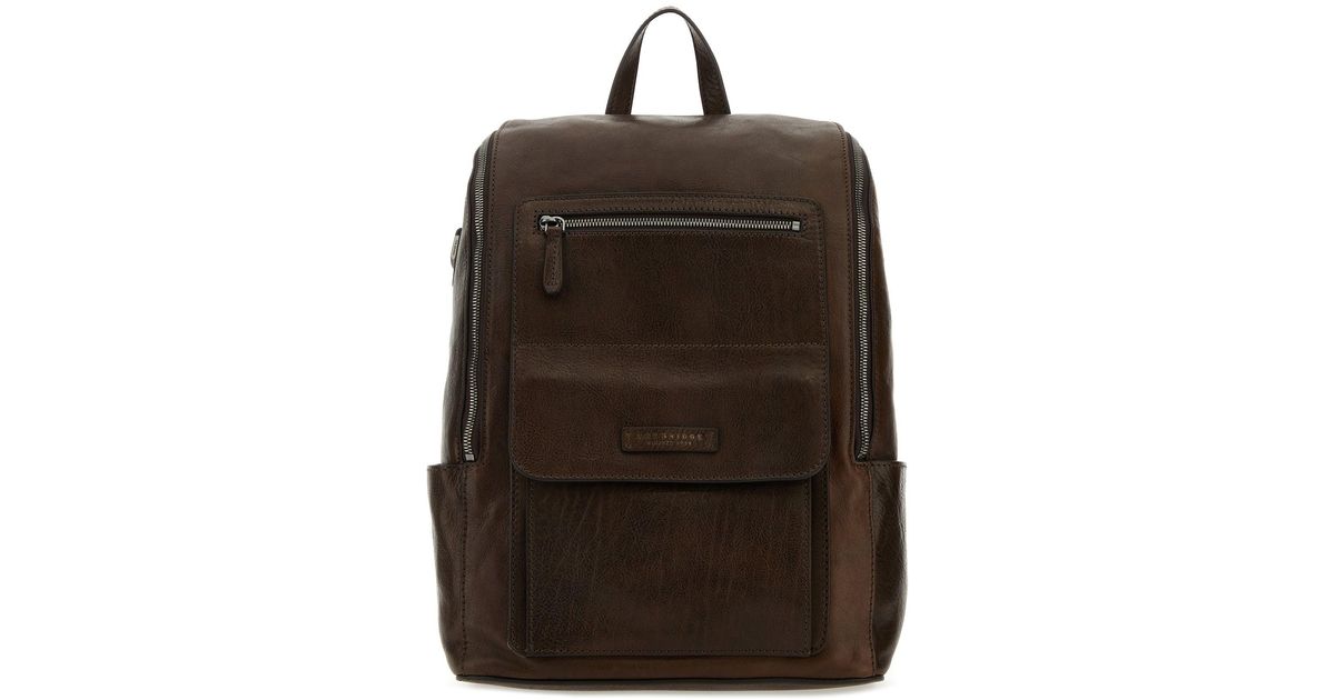 The Bridge Brown Leather Alberto Wild Backpack | Lyst