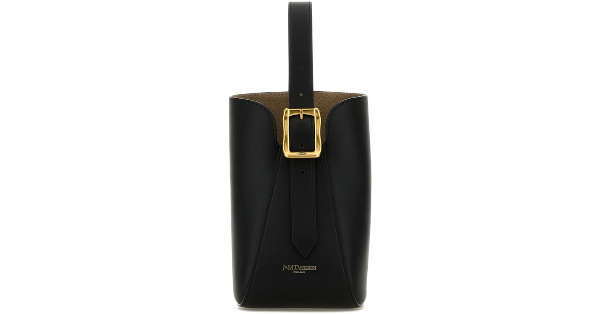 J&m Davidson Black Leather Quiver Nano Bucket Bag | Lyst