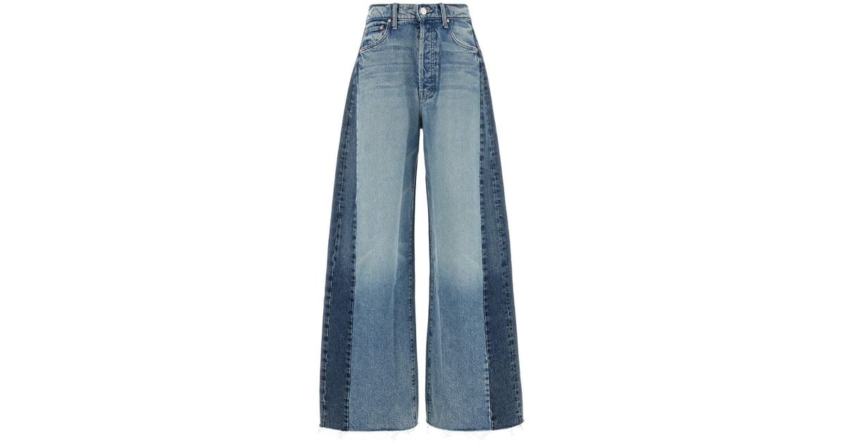 Mother Two-tone Denim Pipe-dream Wide-leg Jeans in Blue | Lyst UK