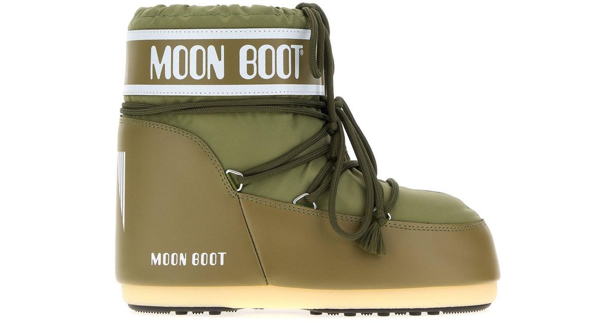 Moon Boot Sage Green Nylon Icon Low Ankle Boots | Lyst UK