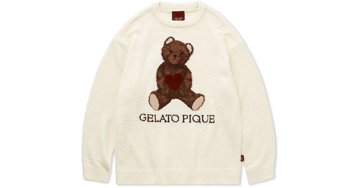 gelato pique Baby Moco Bear Jacquard Pullover Sweater in White for Men ...