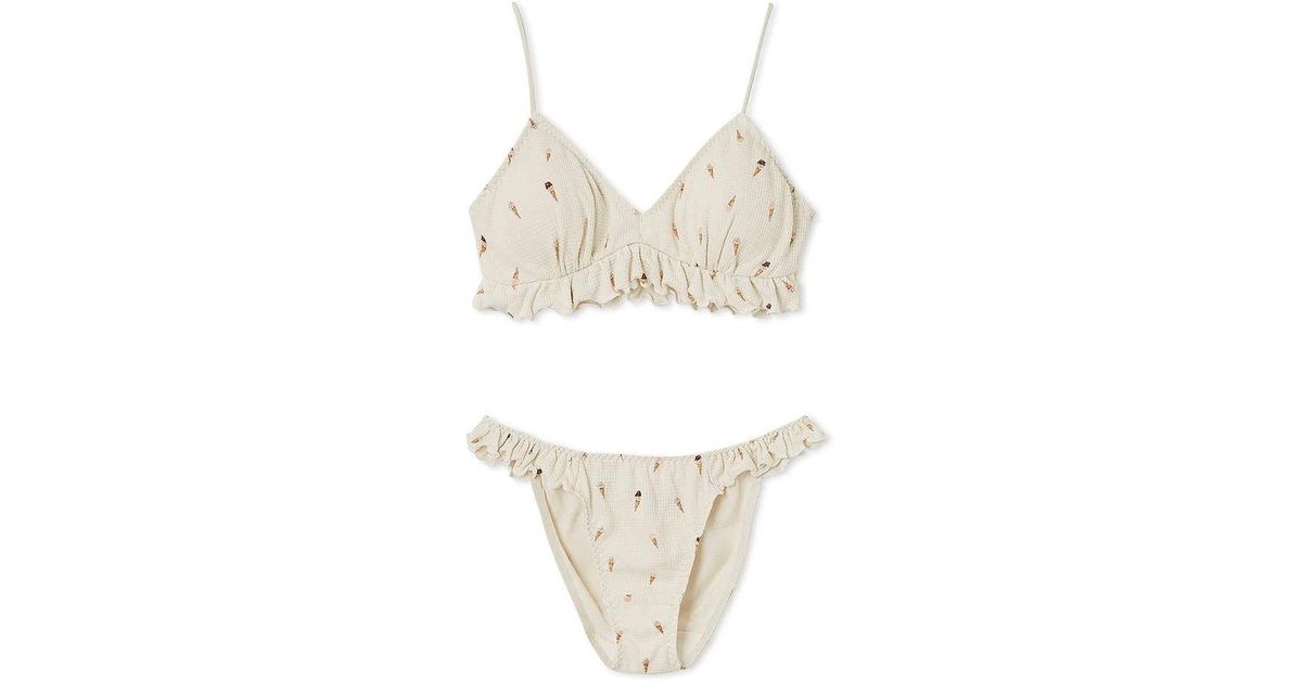 gelato pique Ice Cream Waffle Bra & Underwear Set in White | Lyst