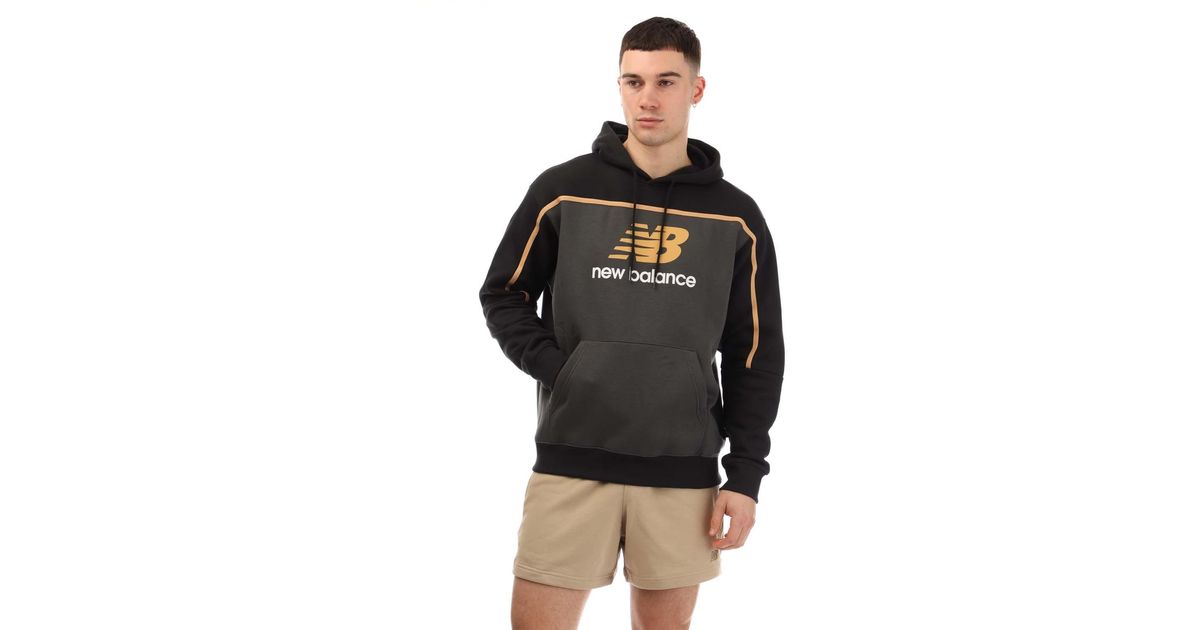 New Balance Classic Fleece Hoodie in Black for Men | Lyst UK