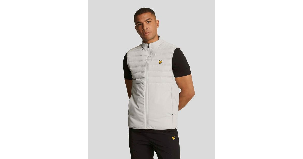 Lyle & Scott Sports Hybrid Double Baffle Gilet in Grey for Men | Lyst UK