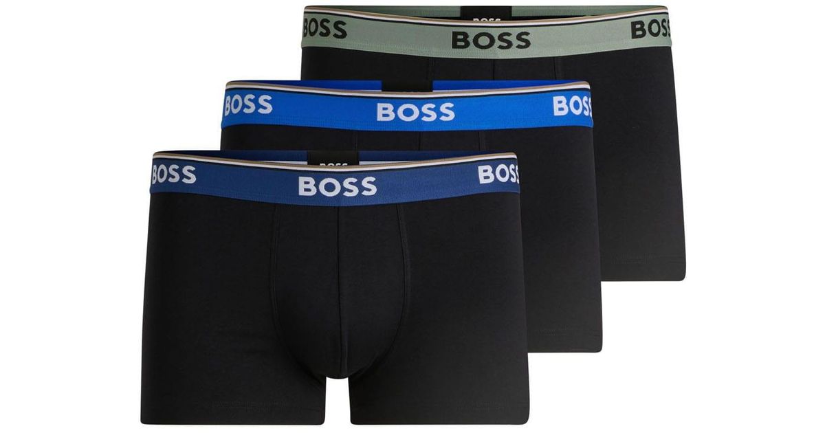 BOSS 3 Pack Of Power Trunks in Blue for Men | Lyst UK