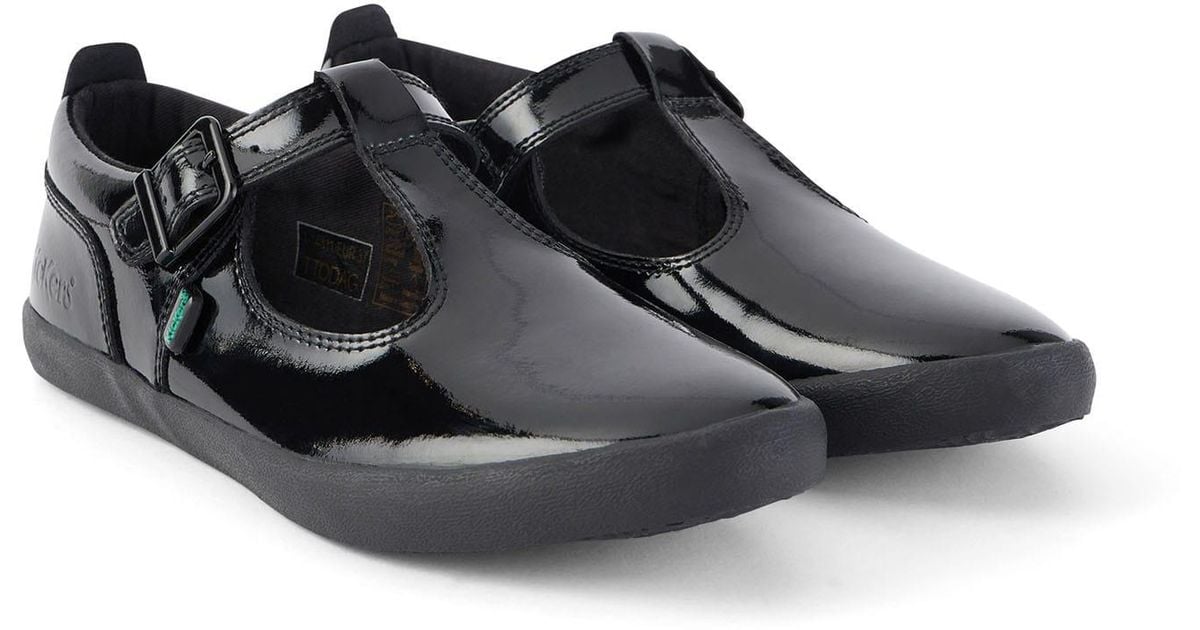 Kickers Kariko T Bar Patent Shoe Size 7 in Black | Lyst UK