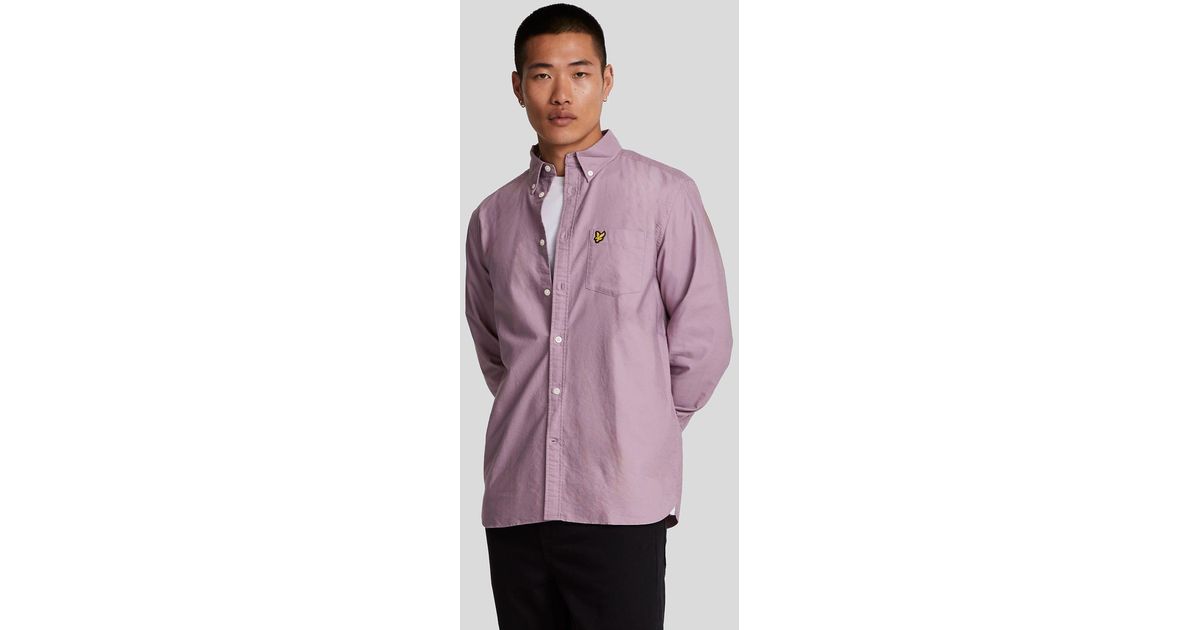 Lyle & Scott Plain Oxford Shirt in Purple for Men | Lyst UK