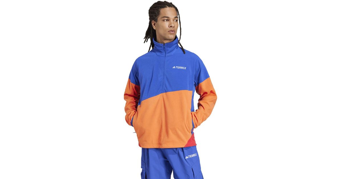adidas Terrex Multi Climawarm Fleece Anorak in Blue for Men | Lyst UK