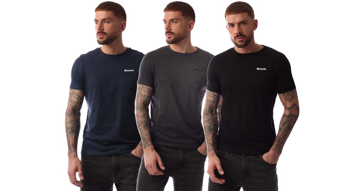 Bench Platten 3 Pack T-Shirts in Blue for Men | Lyst UK