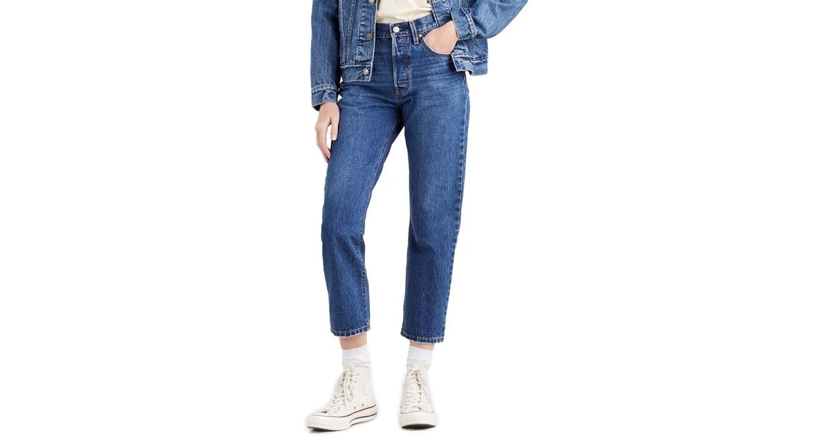 Levi's 501 Crop Jeans in Blue | Lyst UK