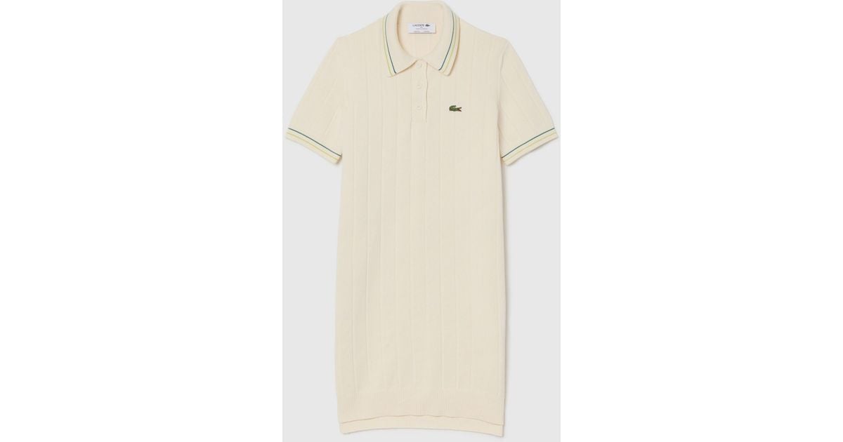 Lacoste French Made Polo Dress in Natural | Lyst UK