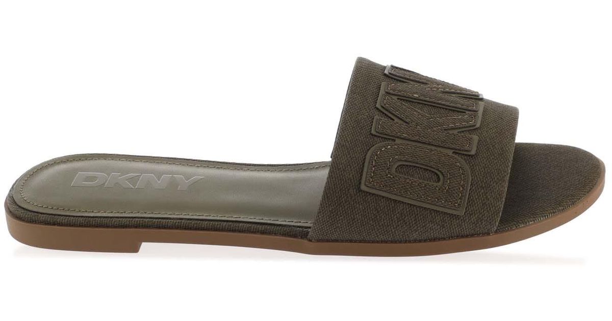 DKNY Willow Flat Sliders Size 4 in Green | Lyst UK