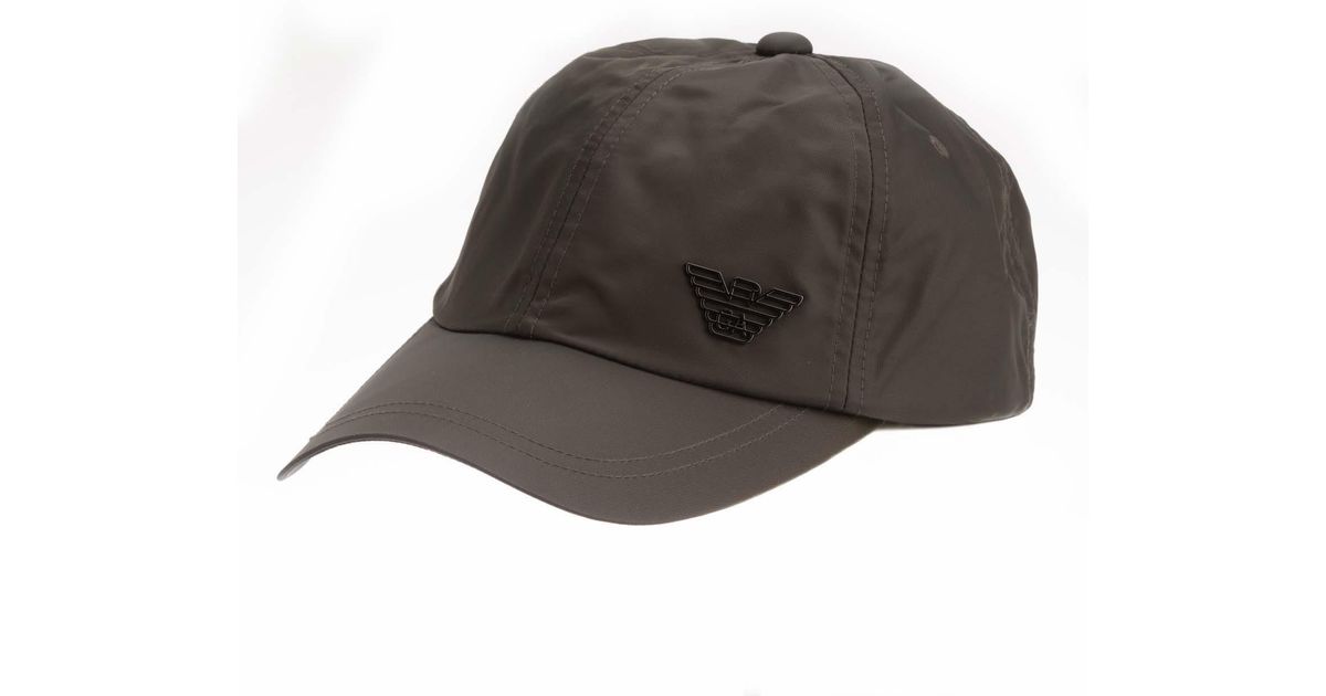 Emporio Armani Nylon Baseball Cap With Eagle Plate in Brown for Men ...