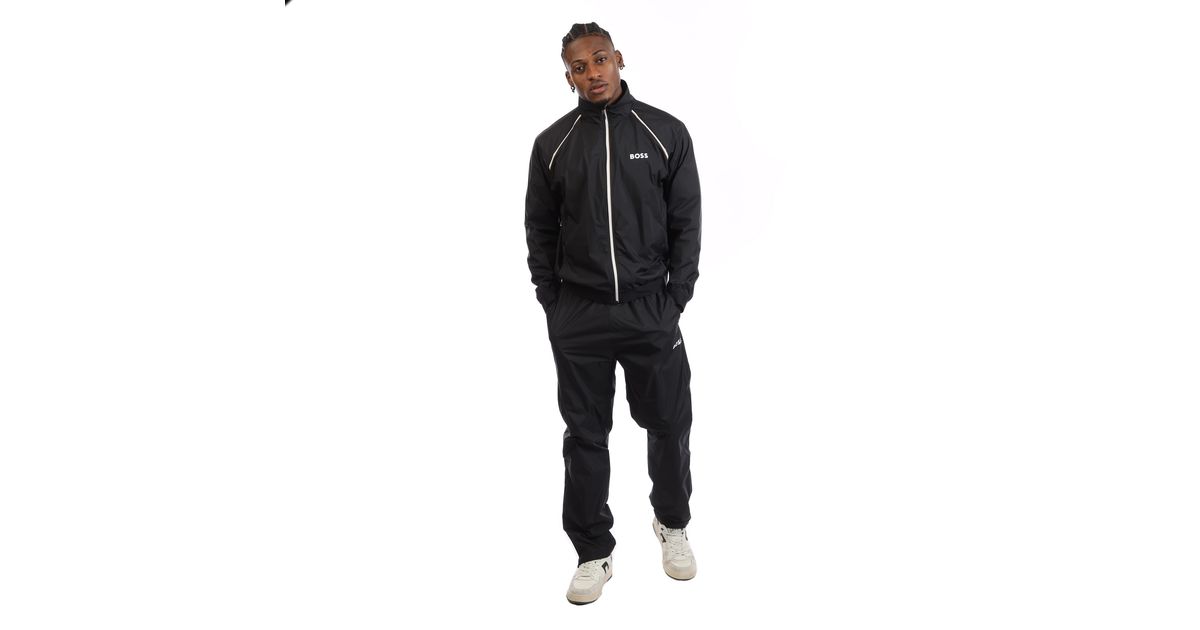 BOSS Active Water Repellent Tracksuit in Black for Men | Lyst UK