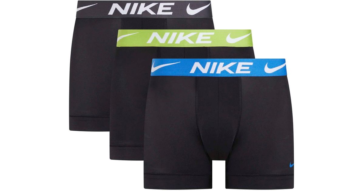 Nike Essential Micro 3 Pack Boxer Trunks in Blue for Men | Lyst UK