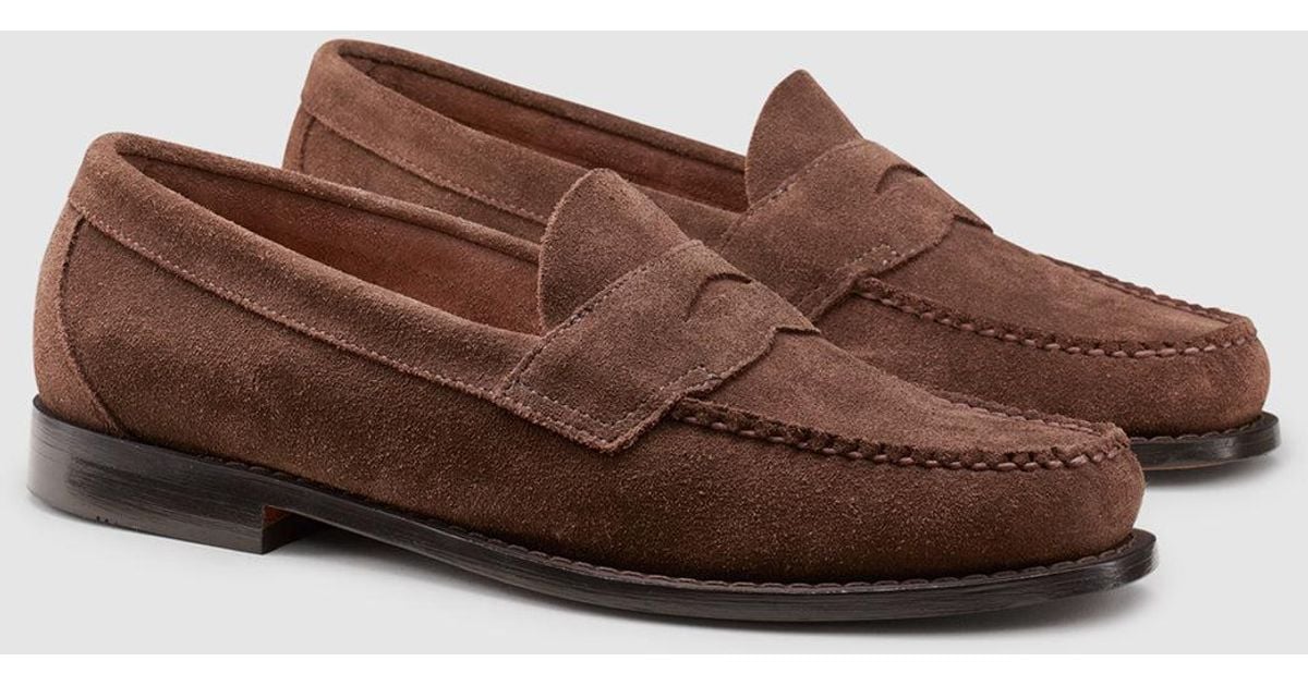 G.H. Bass & Co. Logan Suede Weejuns Loafers in Brown for Men | Lyst