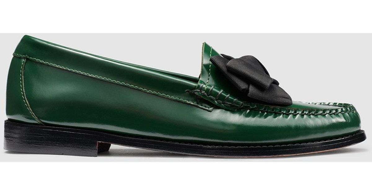 G.H. Bass & Co. Lillian Bow Weejuns Loafer Shoes in Green | Lyst Canada