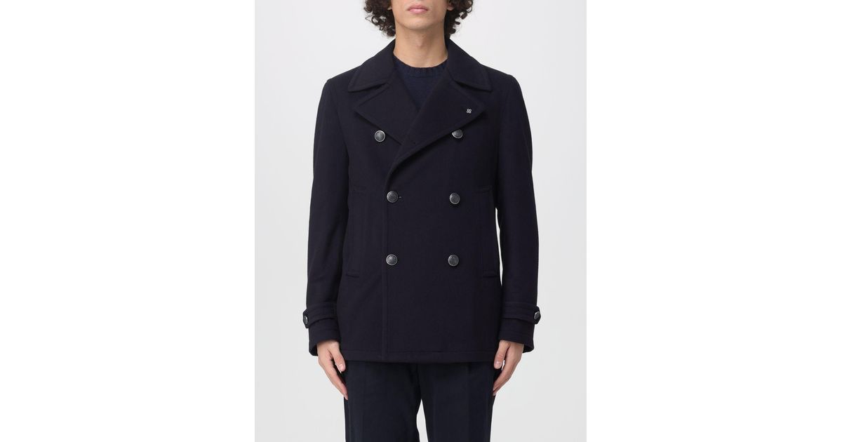 Tagliatore Coat in Blue for Men | Lyst