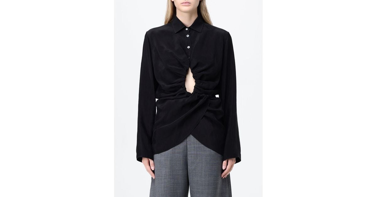 Maison Margiela Cupro Shirt in Black | Lyst UK